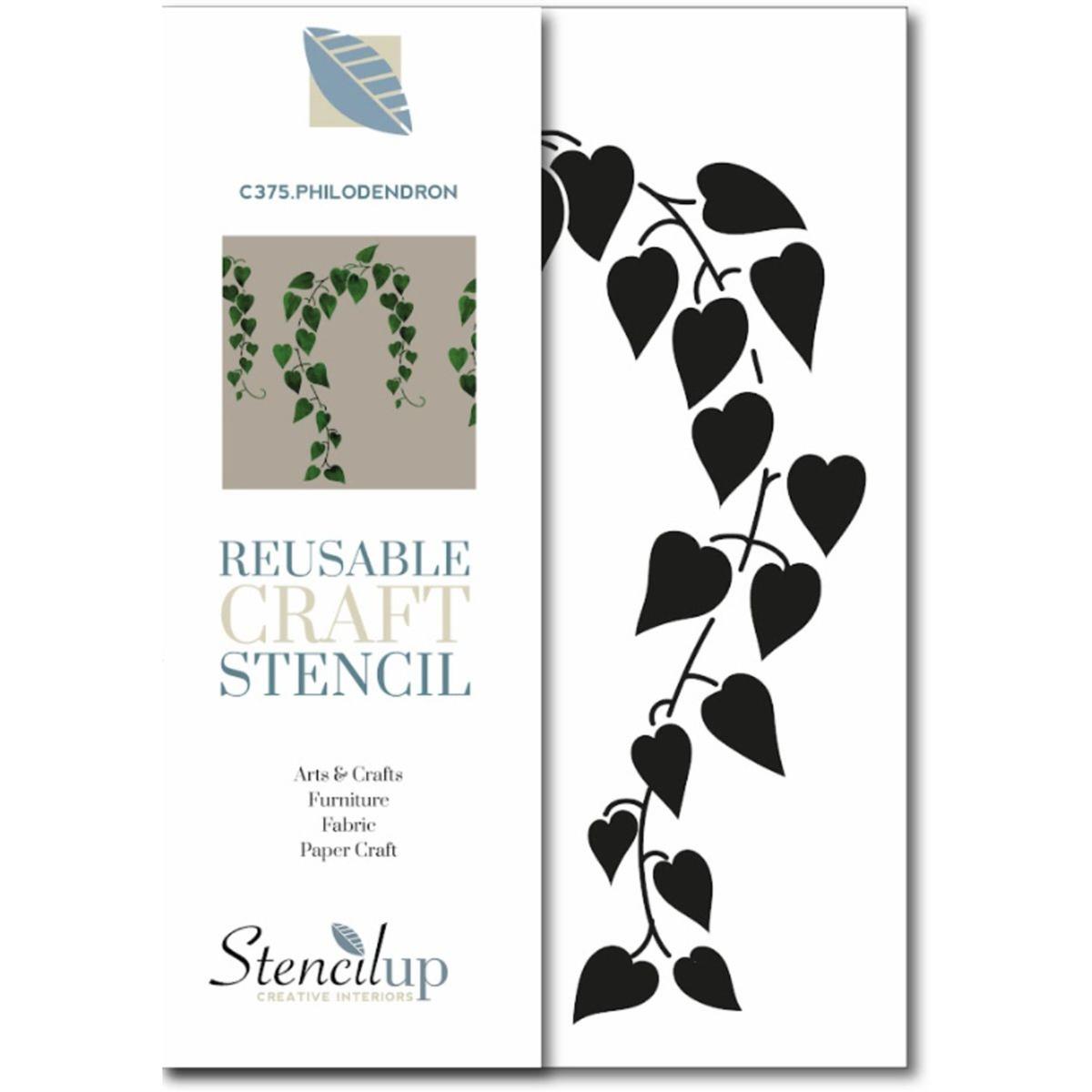 Stencil Up Philodendron (A4 adhesive-backed stencil) | SewingStreet