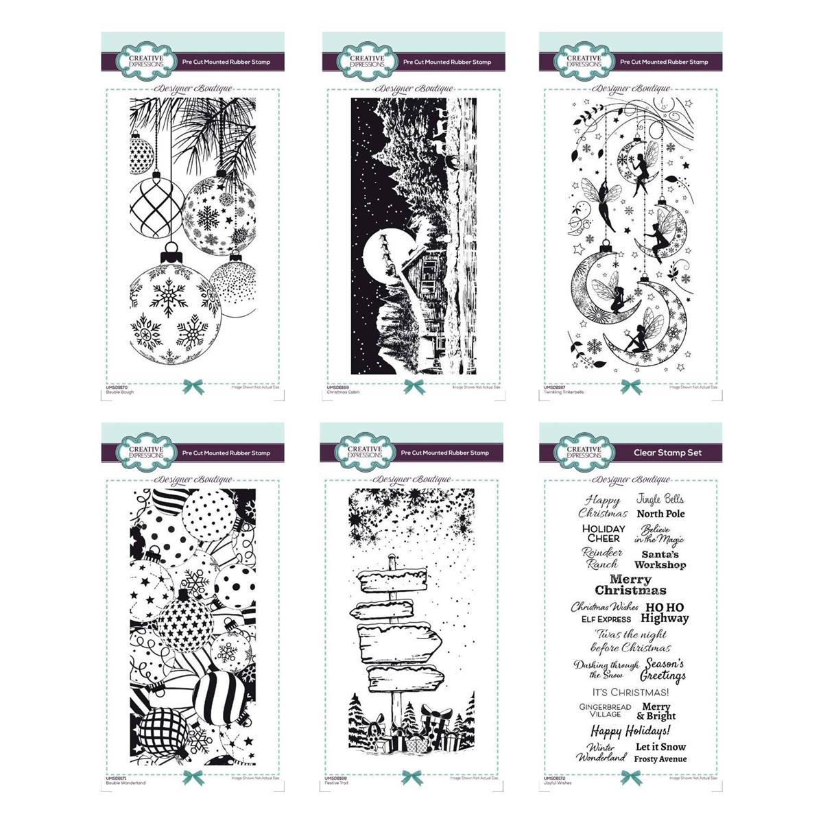 NEW Creative Expressions Designer Boutique Festive DL Stamp Collection ...