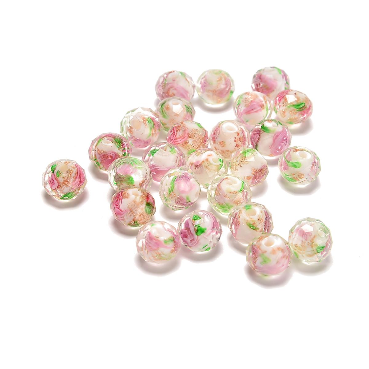 Crystal Swirl Glass Beads, Approx 10x8mm (25pcs) | JewelleryMaker