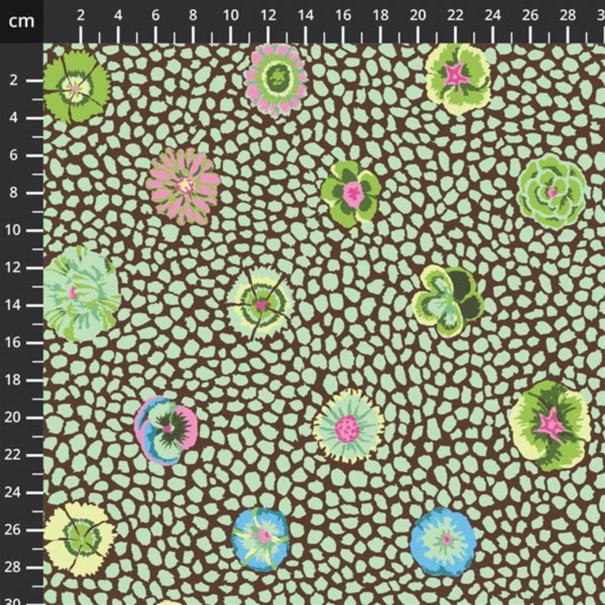 Kaffe Fassett Collective Guinea Flower Green Fabric 0.5m | SewingStreet