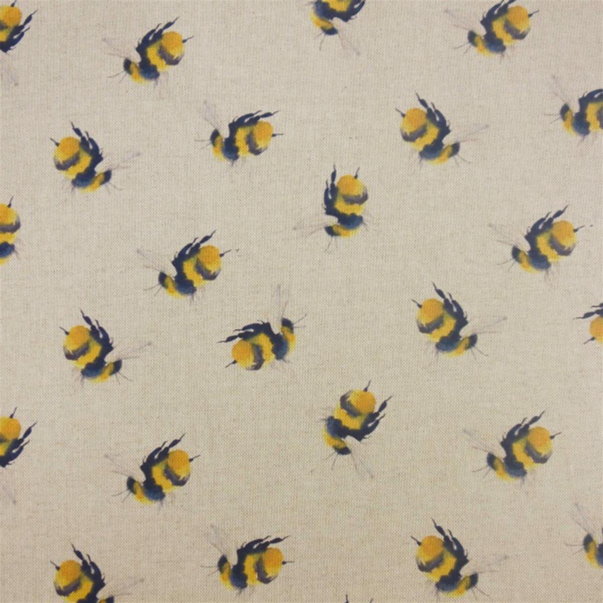 Mini Bumble Bee All-Over Linen Look Fabric 0.5m | SewingStreet