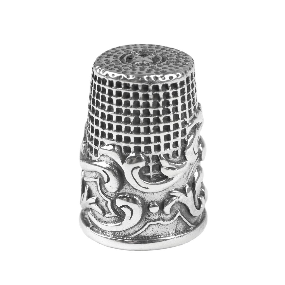 Ari D Norman Hallmarked Sterling Silver Victorian Swirl Thimble ...