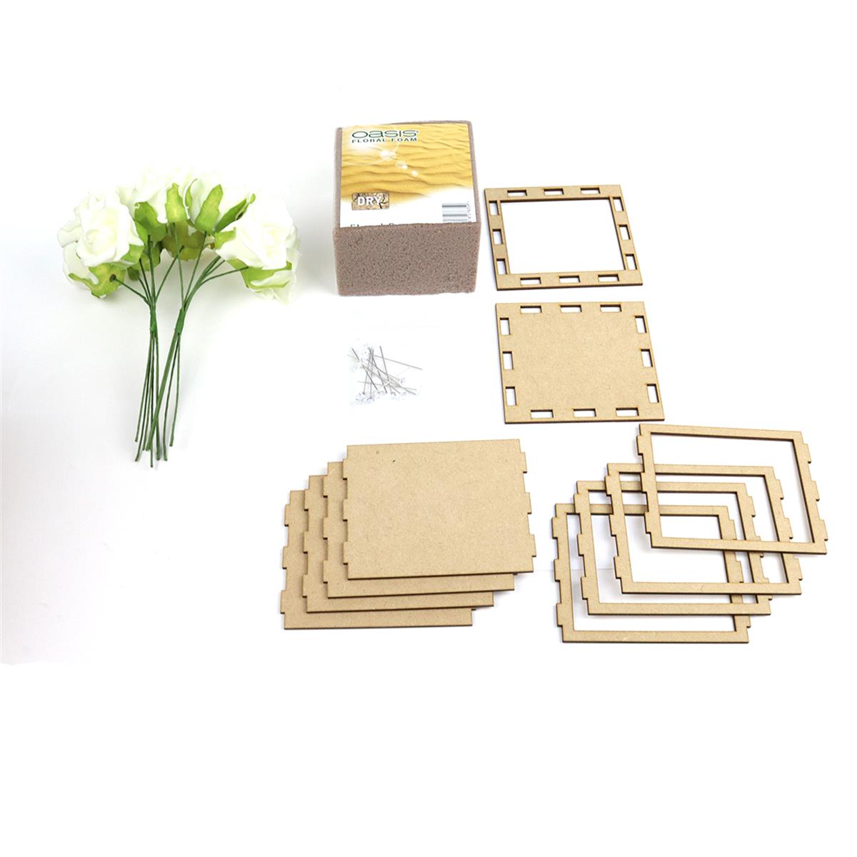 MDF Roses Photo Box Kit (White) | HobbyMaker