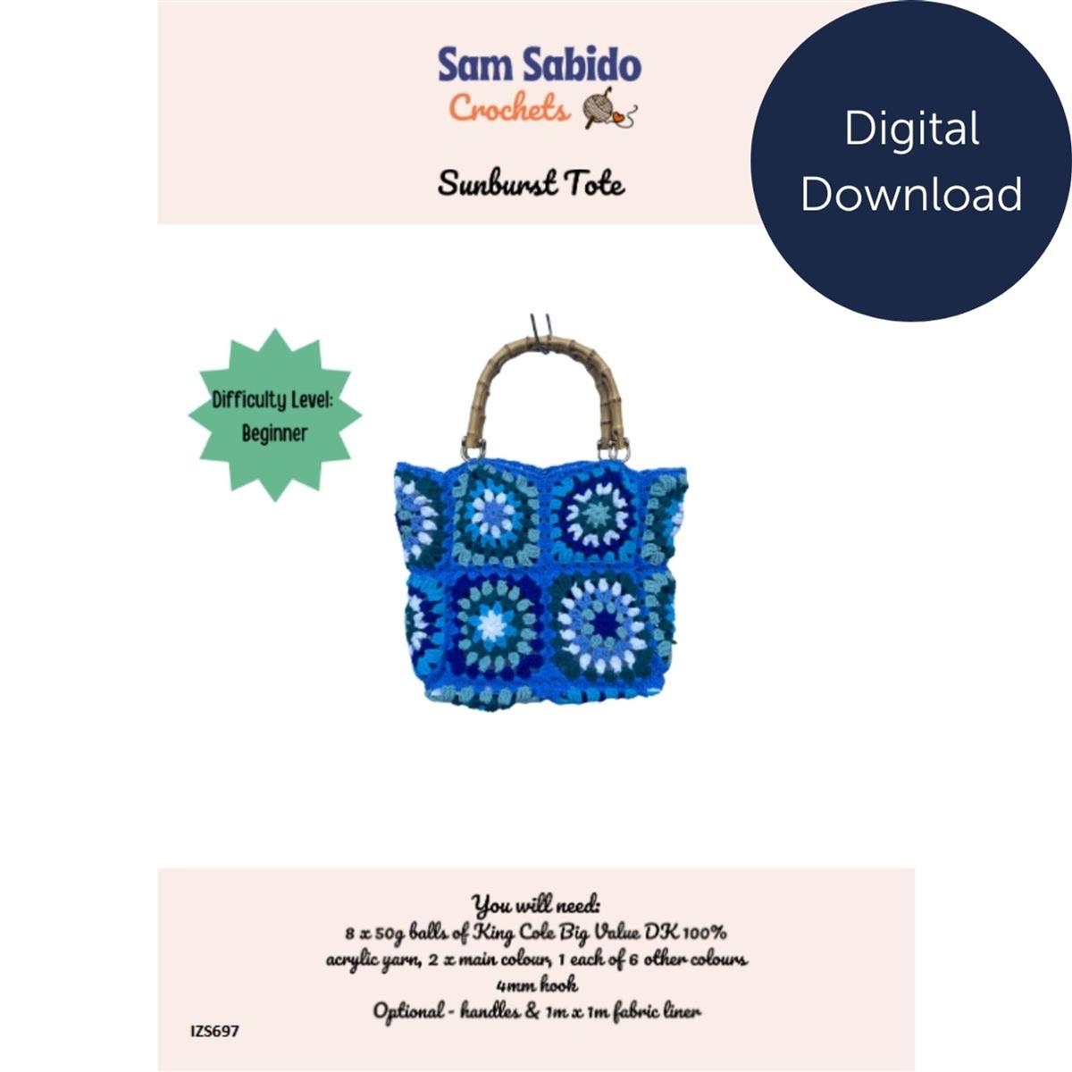 Sam Sabido Crochets Sunburst Tote Instructions Digital Download ...