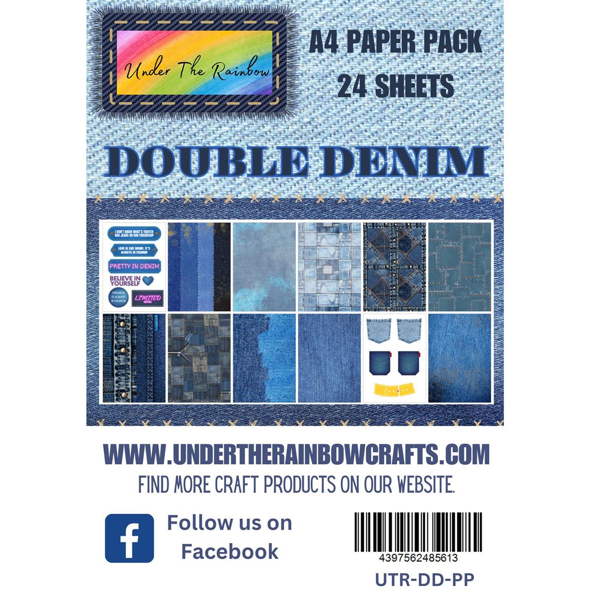 Under The Rainbow Double Denim Paper pack a4 | HobbyMaker