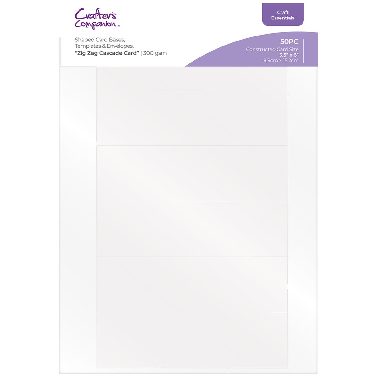 CC - Die-Cut Card Bases & Envelopes - Zig Zag Cascade Card - 50PC | HobbyMaker
