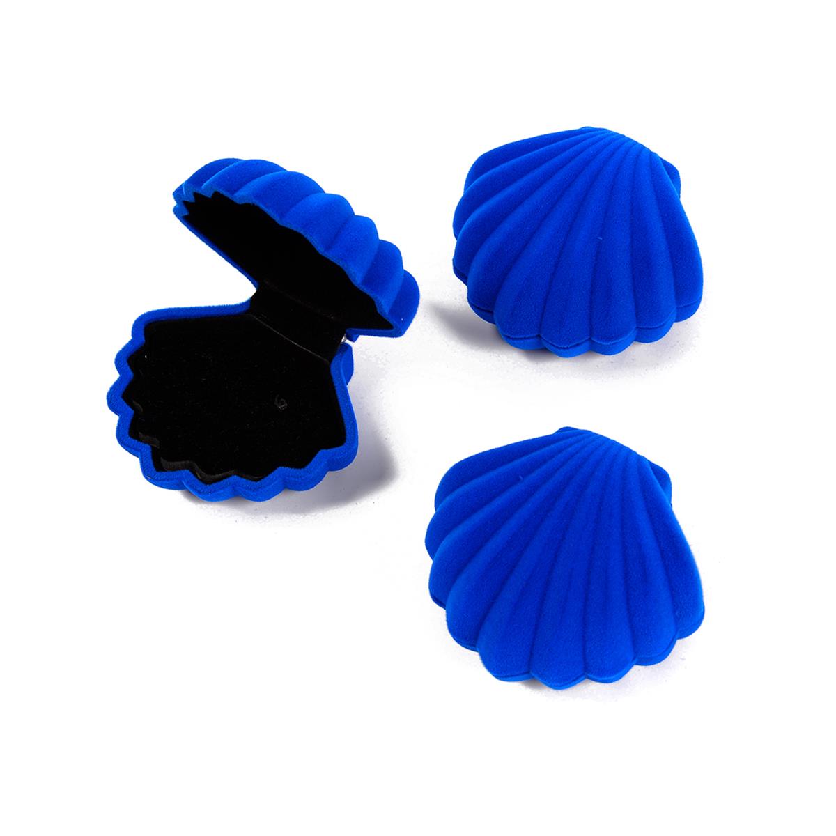 Royal Blue Shell Necklace Box, 6.6x3.6x5.8cm, 3pcs | JewelleryMaker
