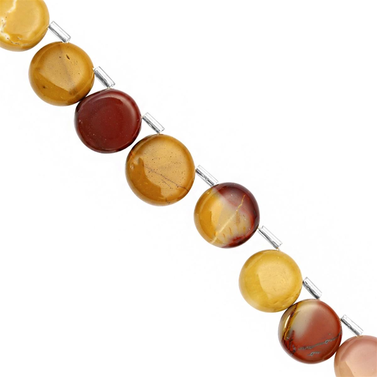 75cts Mookite Smooth Coin Approx 9 to 13mm, 17cm Strand With Spacers ...