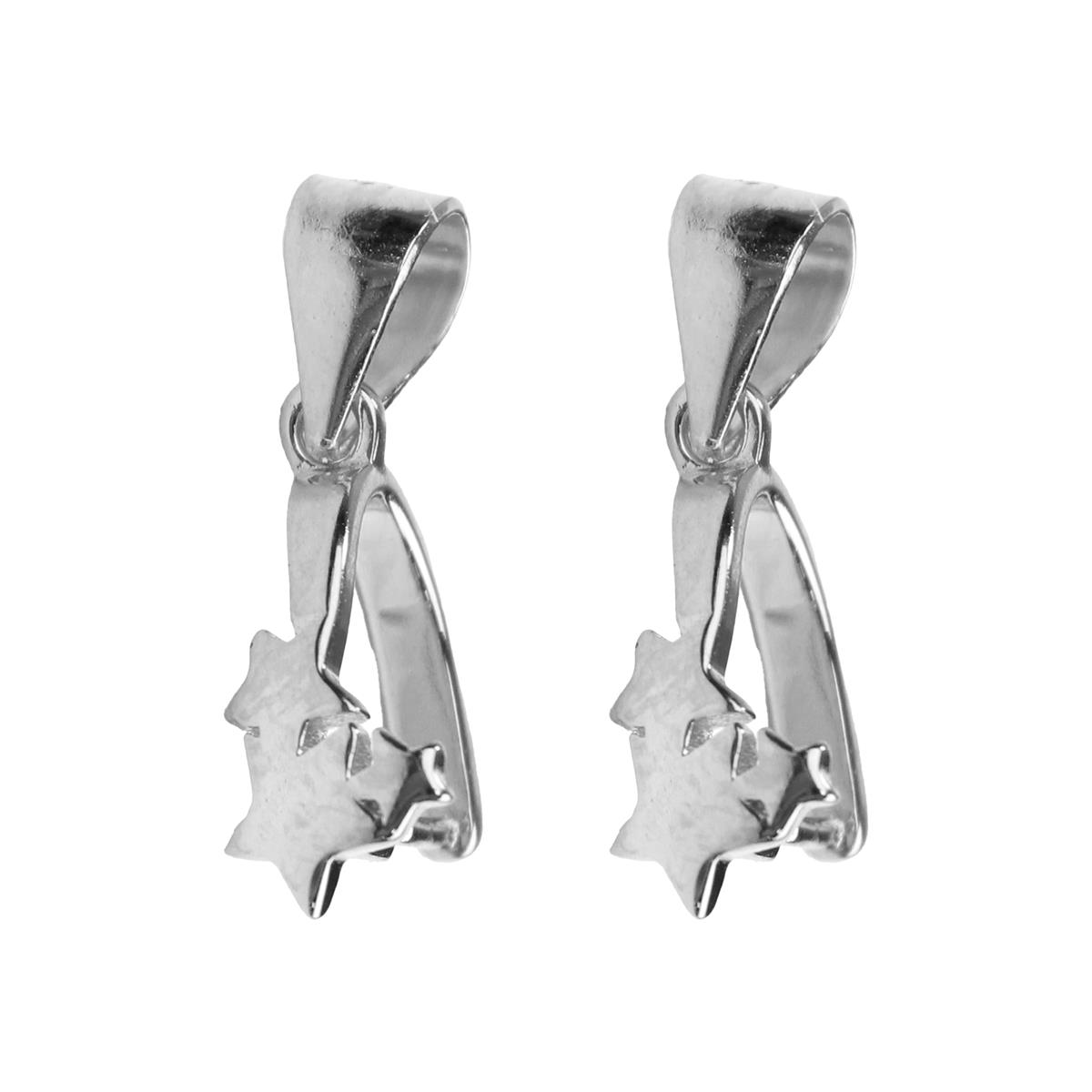 925 Sterling Silver Star Design Donut Bail, Approx 6mm, 2pcs ...