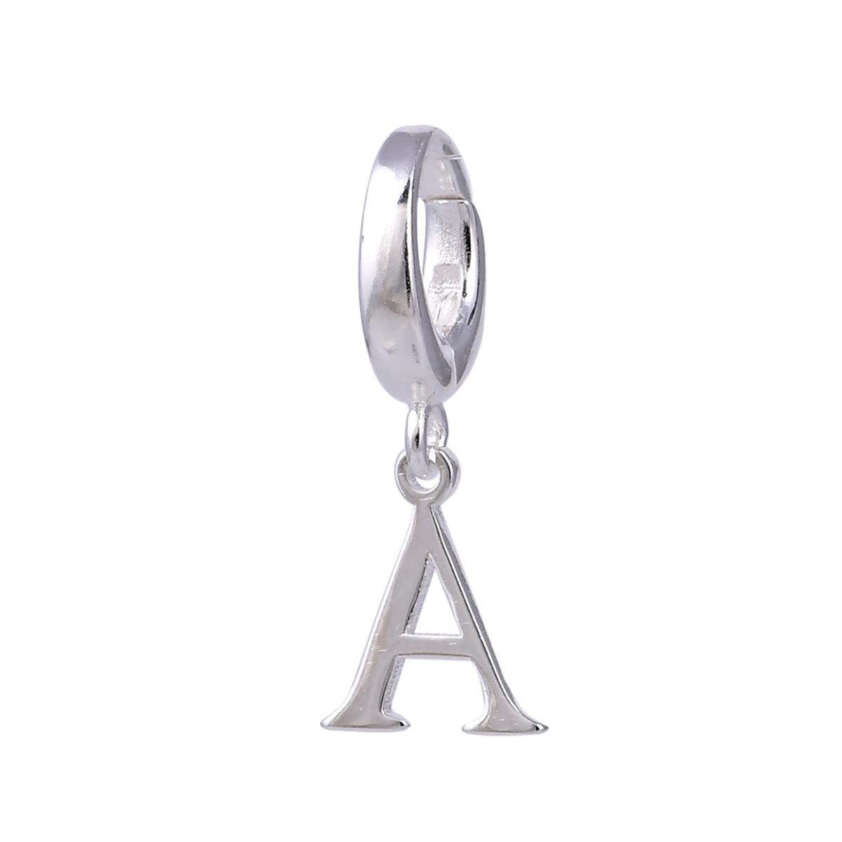 925 Sterling Silver Letter Charm with Clip, Approx 8 x 2mm | JewelleryMaker