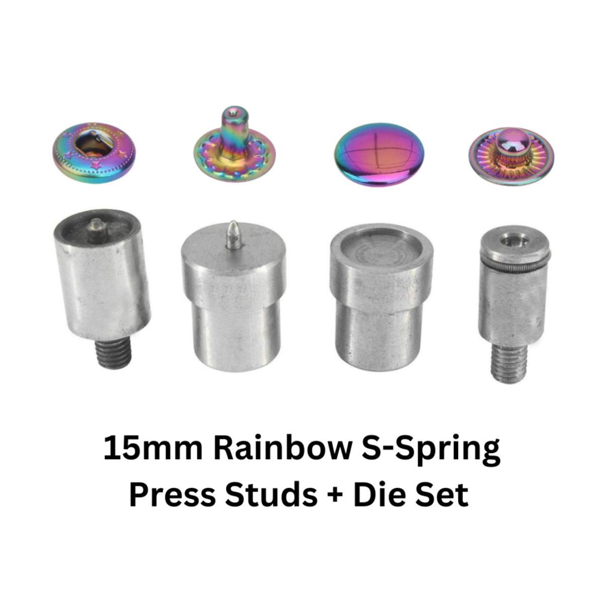 Green Machine S-Spring Press Studs & Die Rainbow Finish Starter Set (10 ...