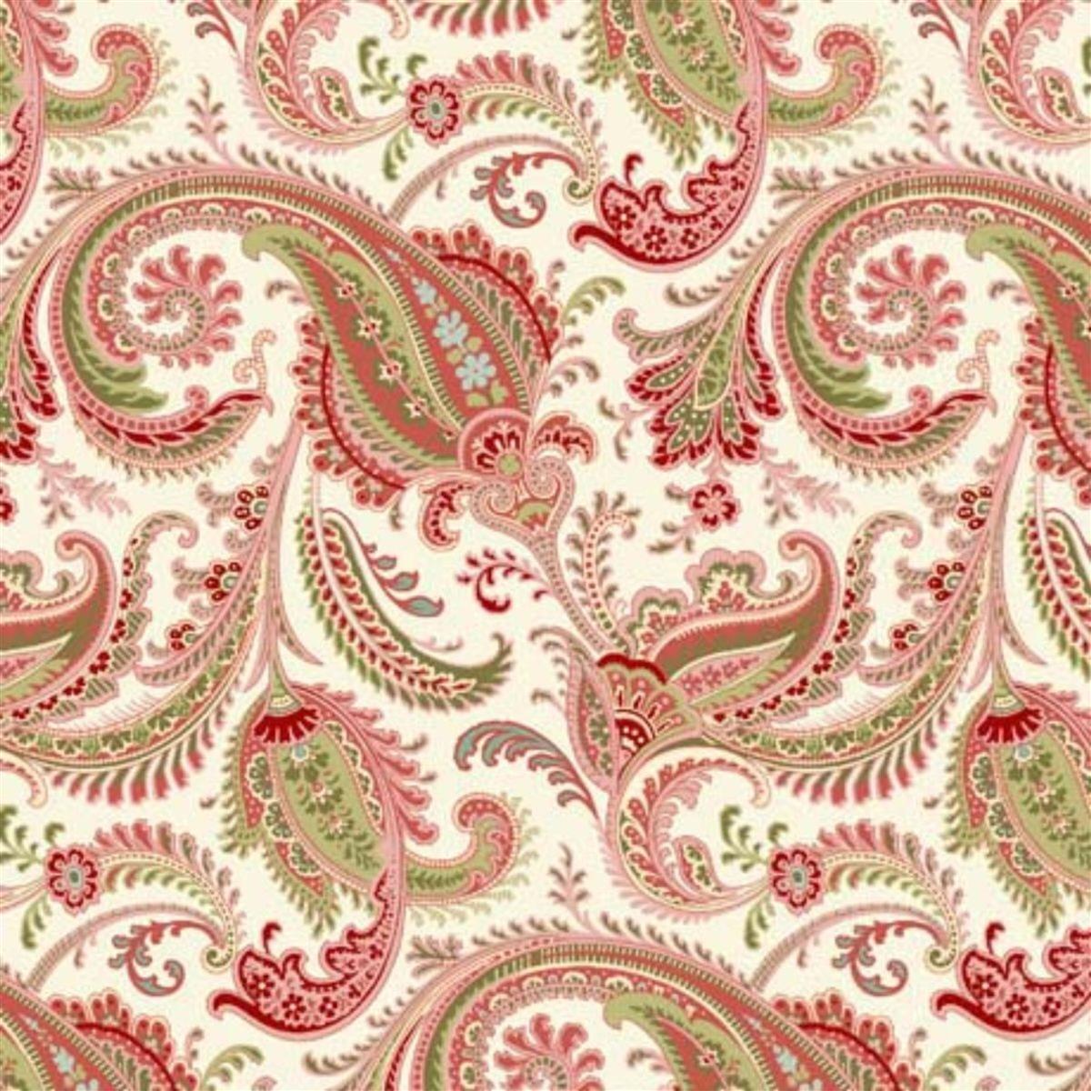 Clara Collection Paisley Cream Fabric 0.5m | SewingStreet