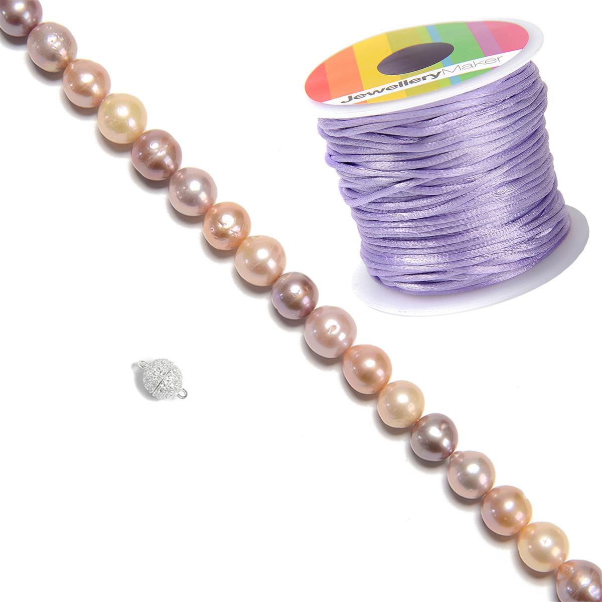 Multicolour Edison Nucleated Pearls, Approx 9x11mm, 38cm Strand with ...