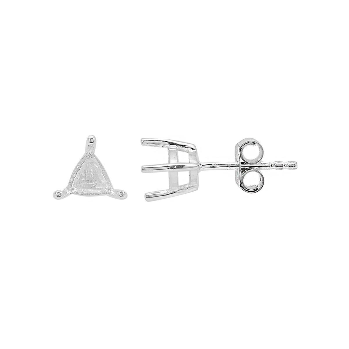 925 Sterling Silver Earring Mount (To fit 5mm Triangle Gemstones ...