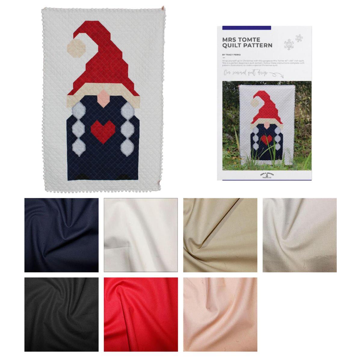 Rope & Anchor Mrs Tomte Navy & Red Quilt Kit: Instructions & Fabrics (3 ...