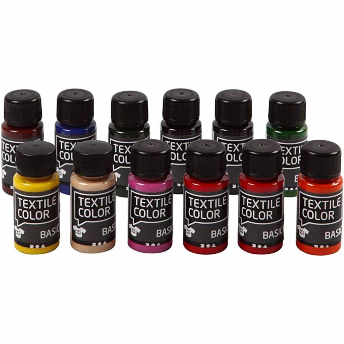 Textile Color Paint, 12x50 ml/ 1 pack | HobbyMaker