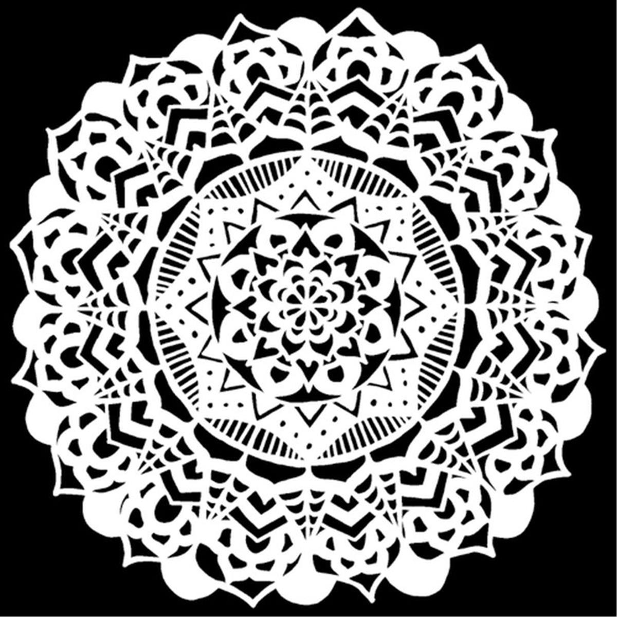 12x12 Stencil Fancy Mandala | HobbyMaker