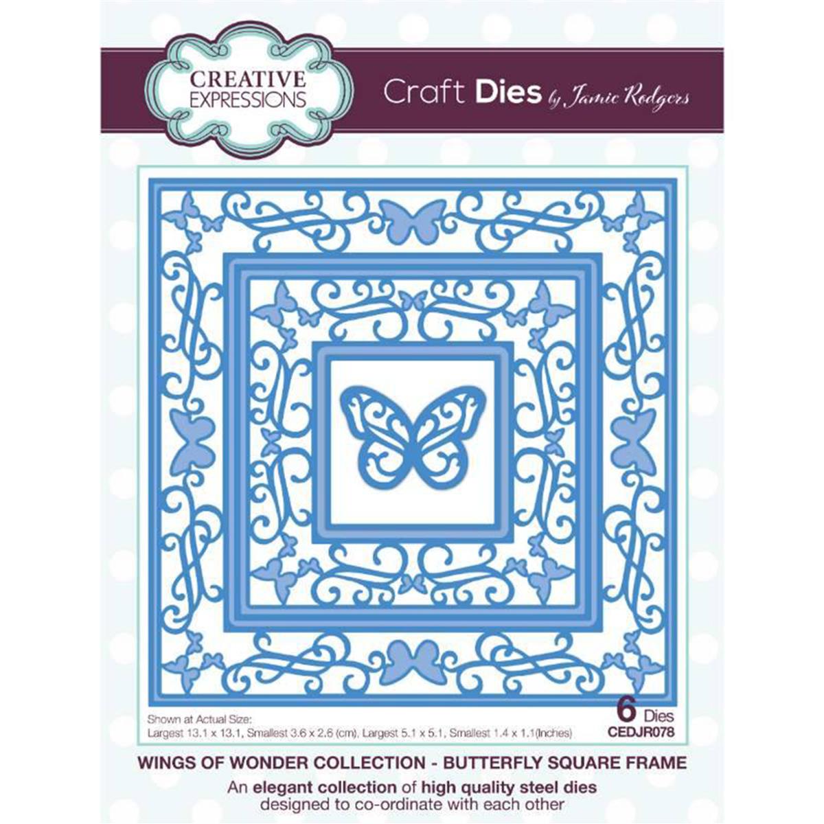 Creative Expressions Jamie Rodgers Butterfly Square Frame Craft Die ...