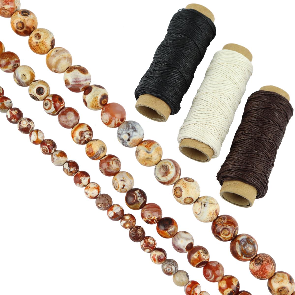 Tri-Colour Ocean Agate & Natural Hemp Project With Instructions By Mark ...