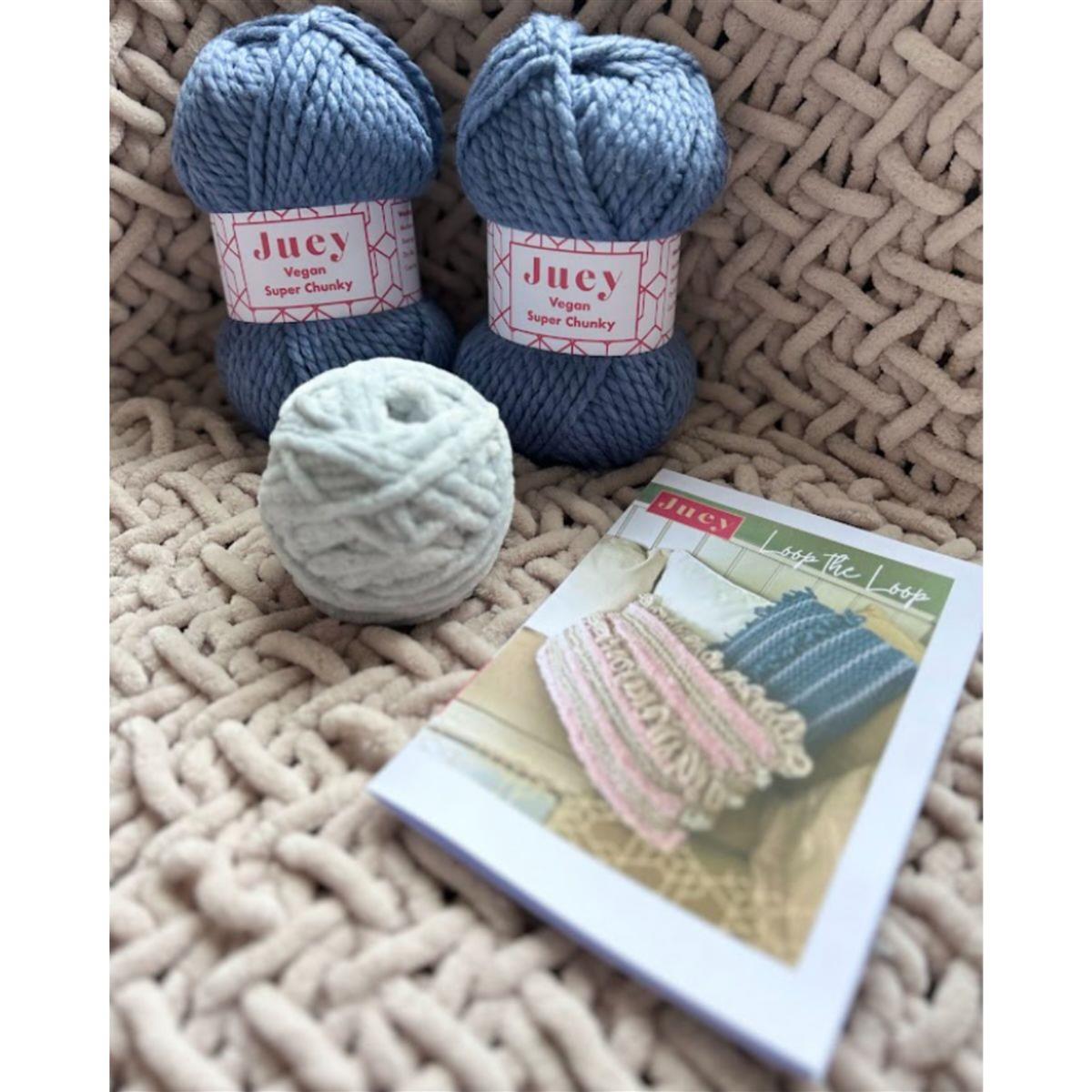 Juey Jumbo Loop the Loop Rectangular Cushion Kit inc: 200gms Juey Vegan ...