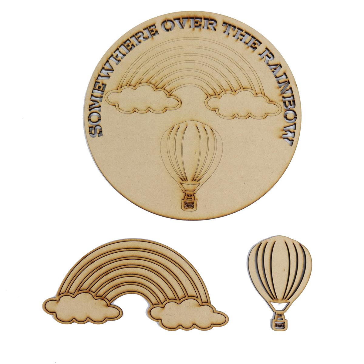 Over The Rainbow MDF Plaque and Embllishements | HobbyMaker