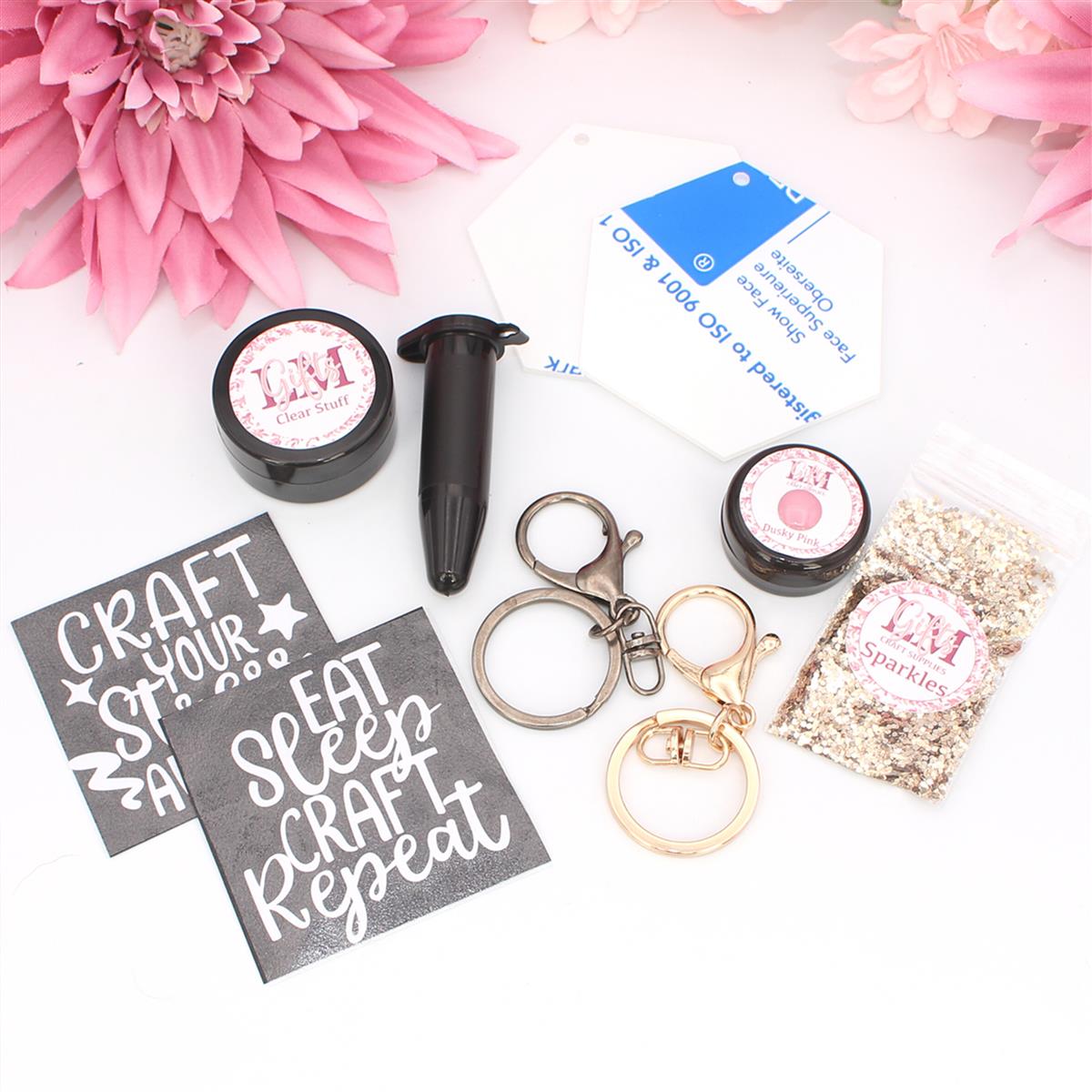 Hexagon Keyring Taster Kit - Dusky Pink | HobbyMaker