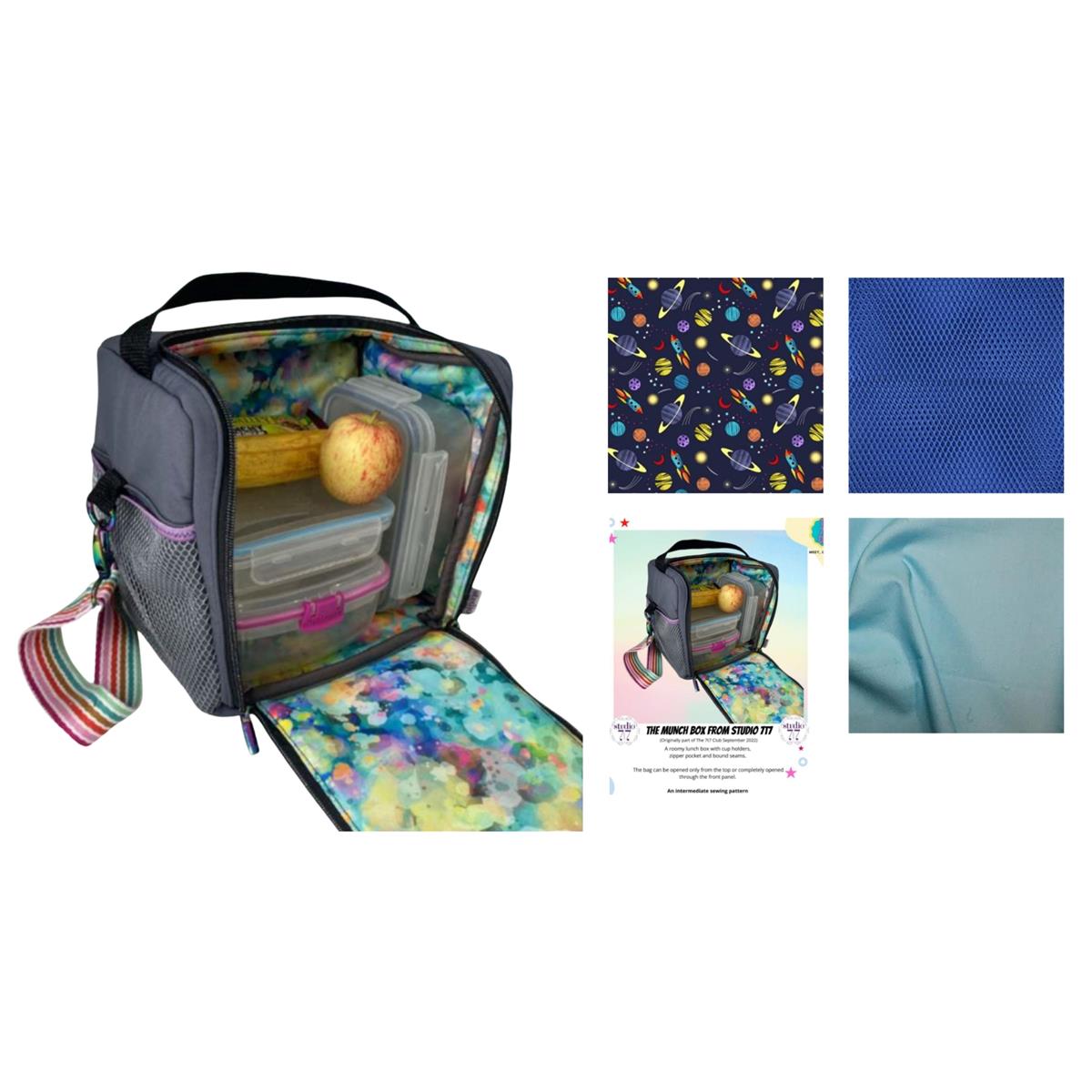 Studio 7t7 Space Blue Munch Box Kit: Instructions, Fabric (1m) & Mesh ...