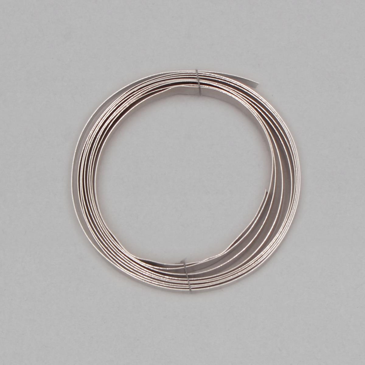1m 925 Sterling Silver Flat Wire With Rhodium Approx 5mm, Gauge Approx ...
