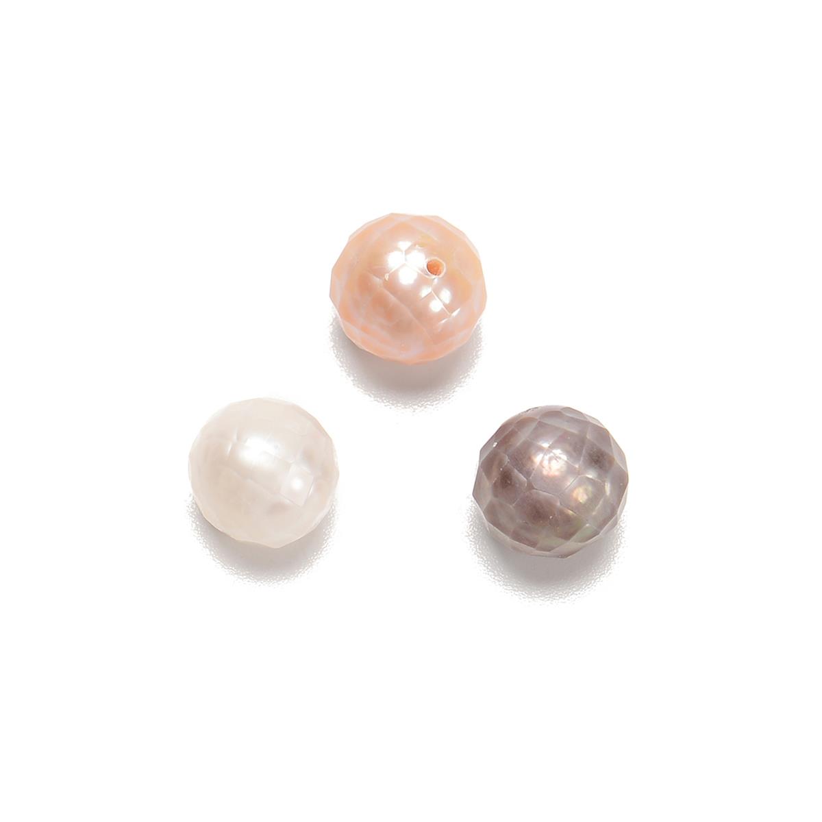 Mixed Natural Colour Freshwater Cultured Faceted Pearls Approx. 8mm ...