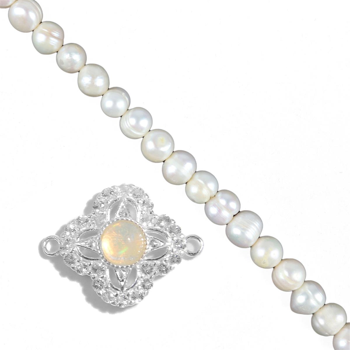 925 Sterling Silver Ethiopian Opal Clover Connector Project With ...