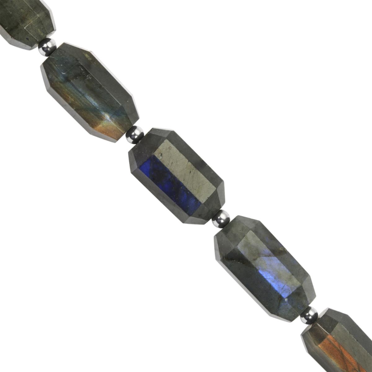 83cts Labradorite Faceted Fancy Pipe Shapes Approx 16x7 to 18x9mm 14cm ...