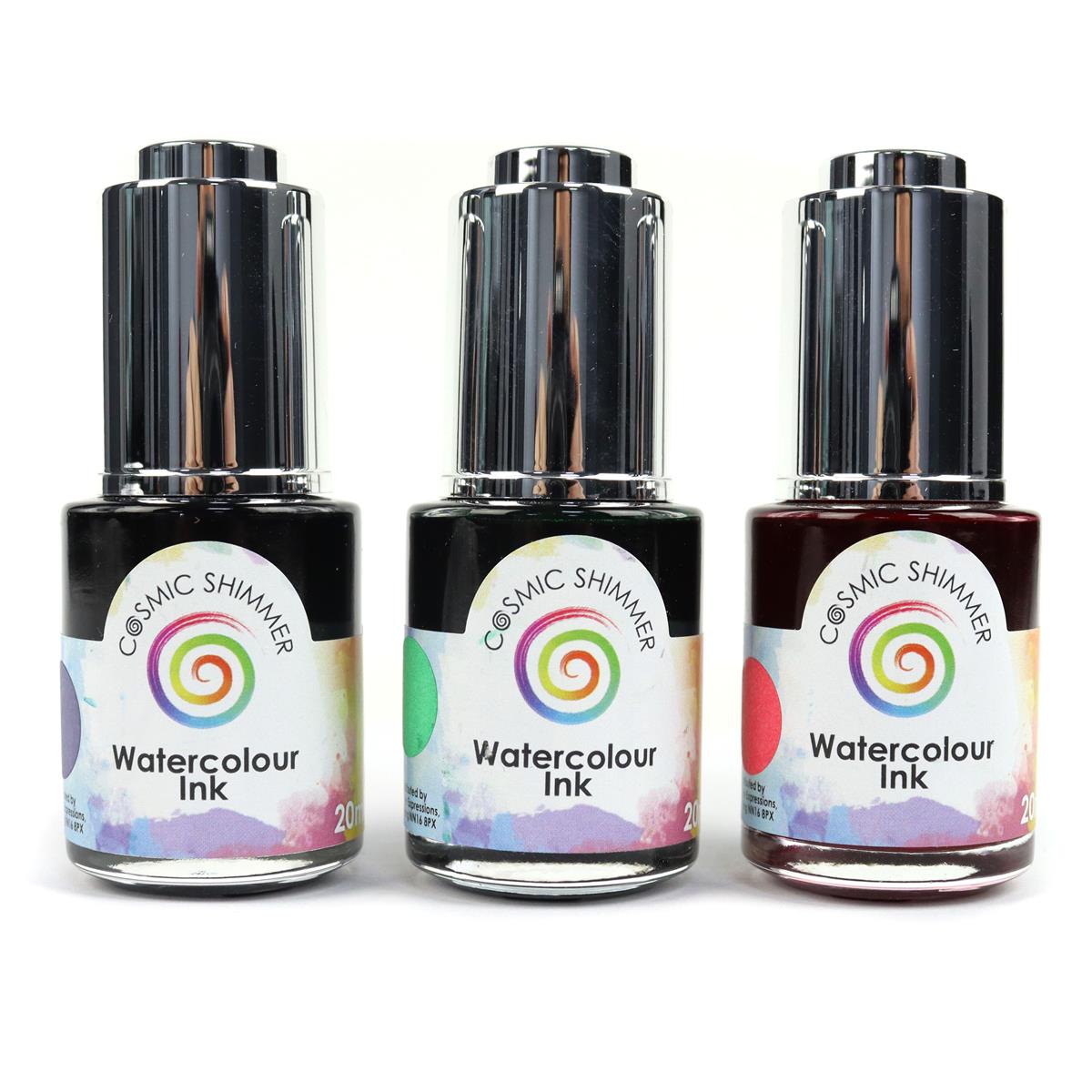 Set of 3 Cosmic Shimmer Watercolour Inks - Set B | HobbyMaker