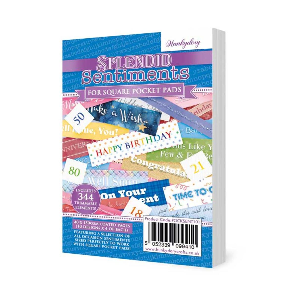 Hunkydory- Splendid Sentiments for Square Pocket Pads | HobbyMaker