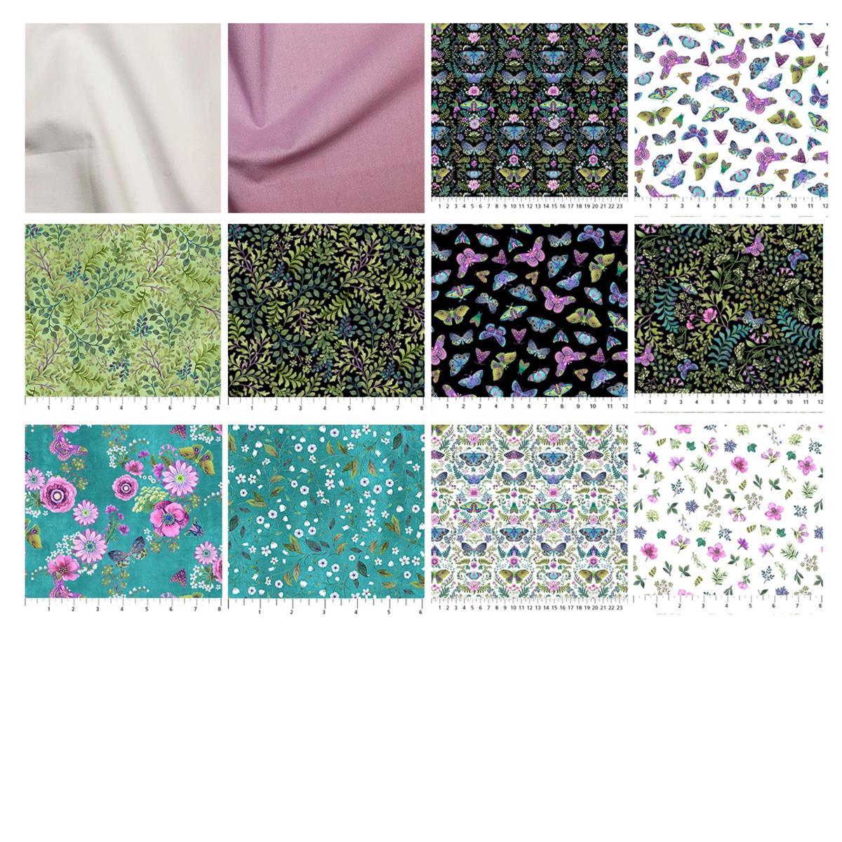 Nightshade Collection Clamshell Flower Quilt Fabric Bundle (9m ...