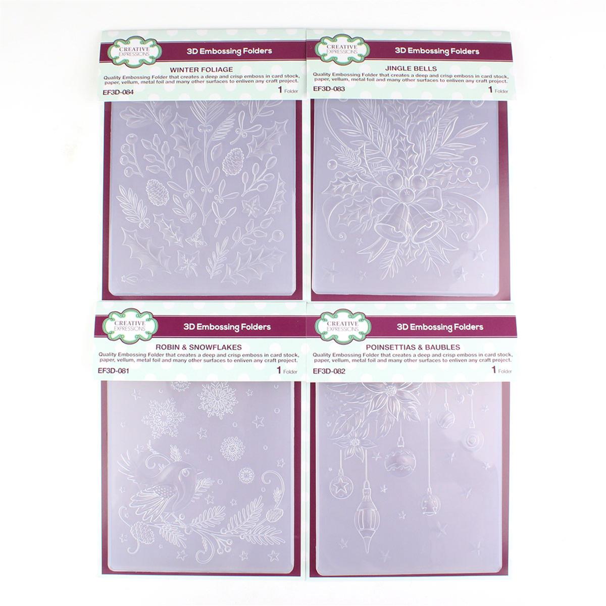 Creative Expressions 3D Embossing Folders - Set of 4 | HobbyMaker