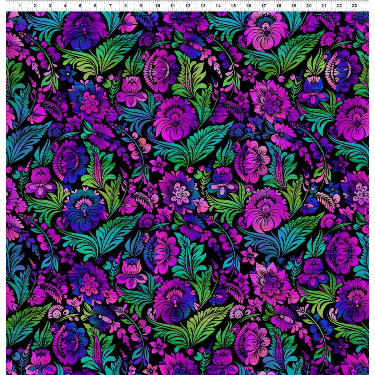 Jason Yenter Vivid Collection Floral Garden Multi Fabric 0.5m ...