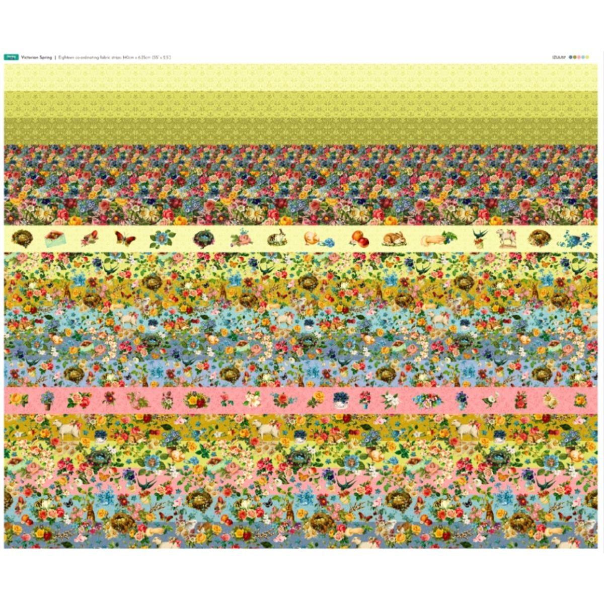 Victorian Spring Strips Fabric Panel (140 x 123cm) | SewingStreet