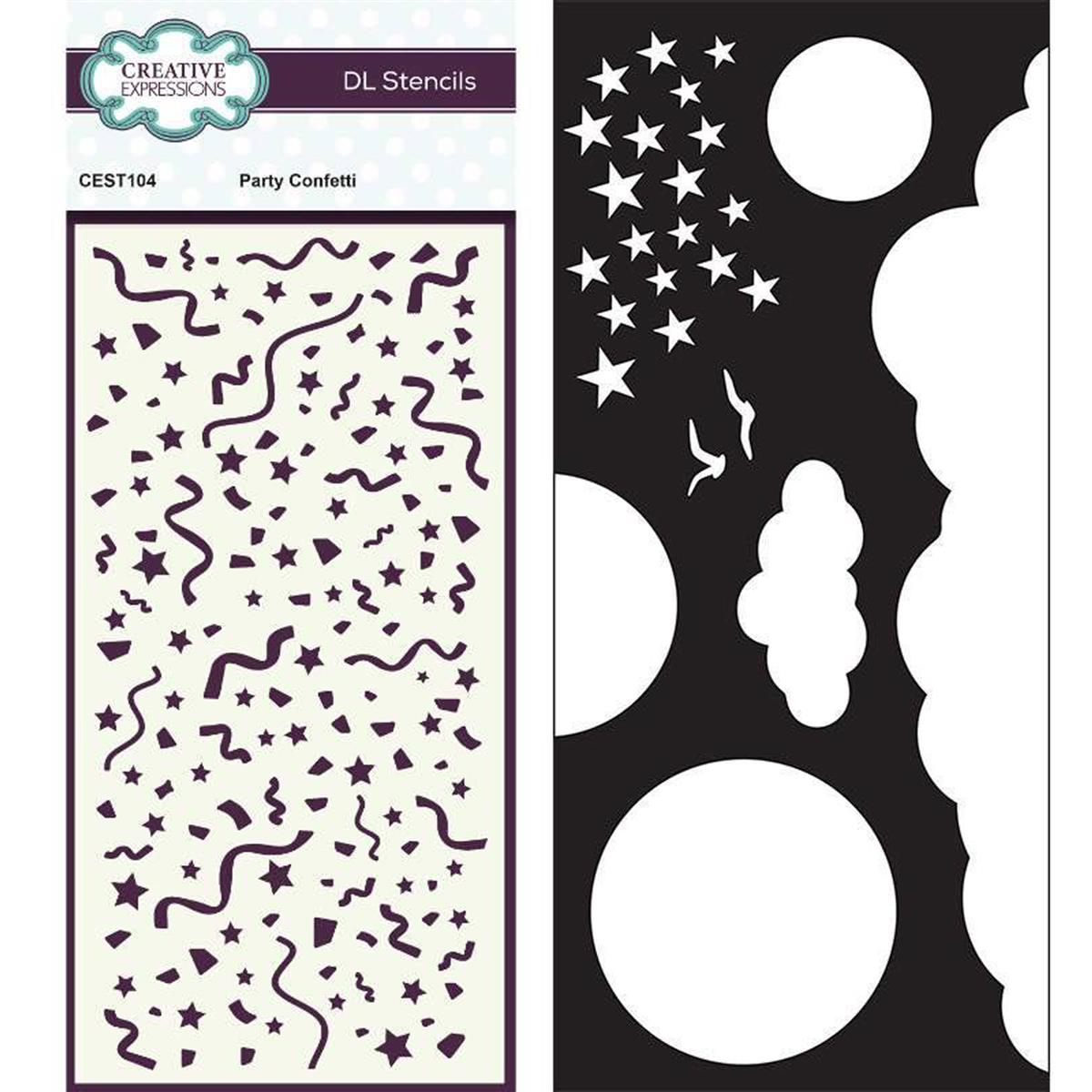 Pair of Creative Expressions DL Stencils 4 in x 8 in (10.0 x 20.3 cm) - Set A | HobbyMaker