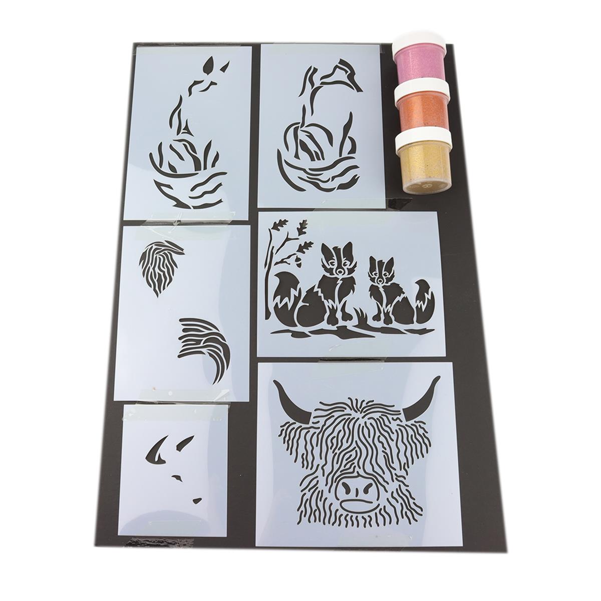 Glitzcraft Fox stencil and paste pack | HobbyMaker