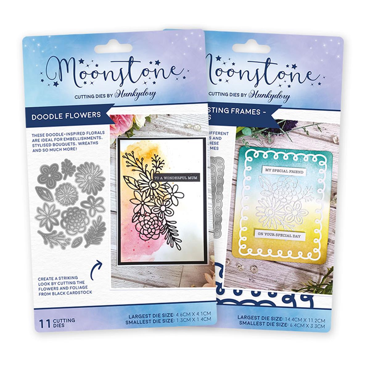 Moonstone Dies - Doodle Flowers & Nesting Frames Multibuy | HobbyMaker