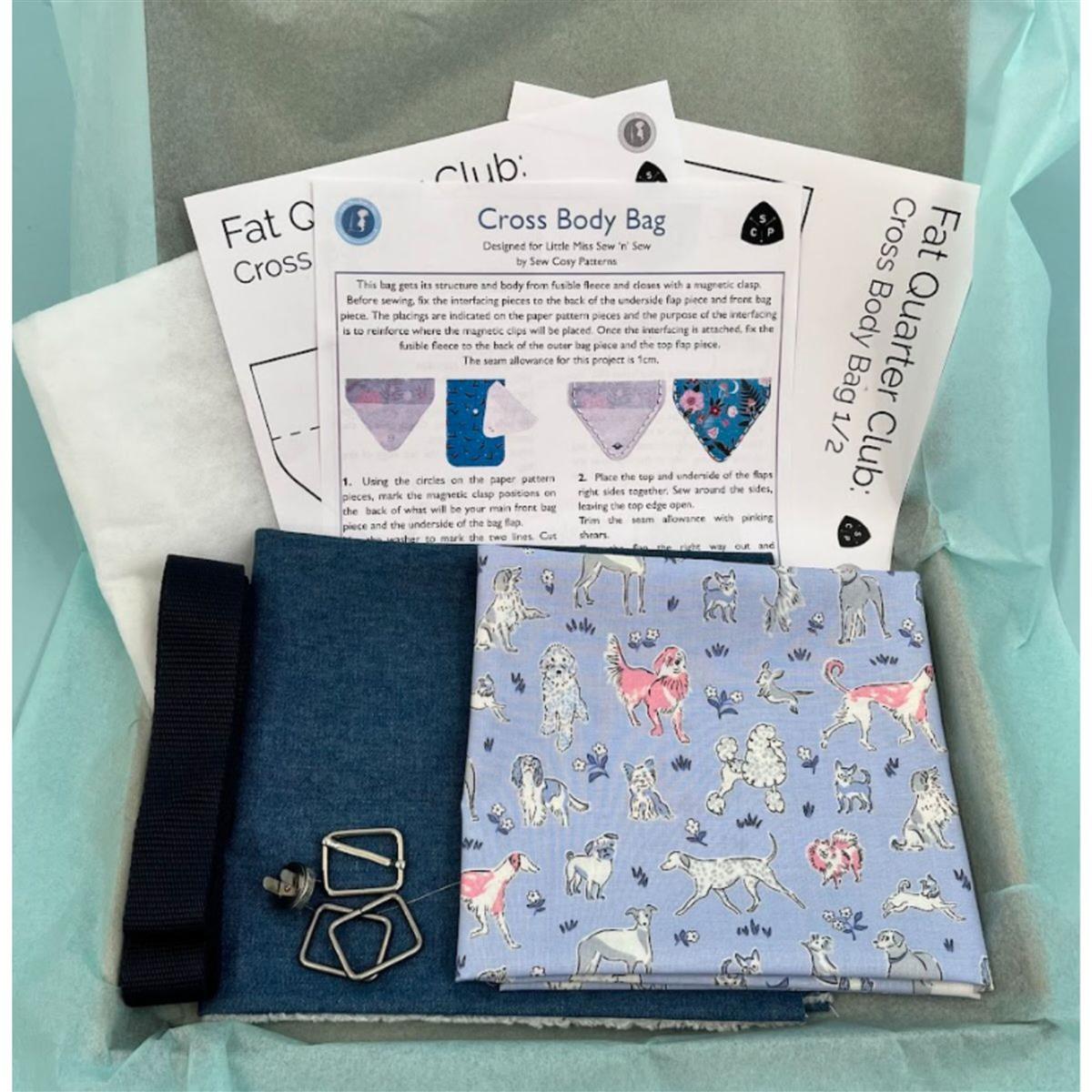 Little Miss Sew n Sew Cross Body Bag Kit - Liberty Dogs | SewingStreet