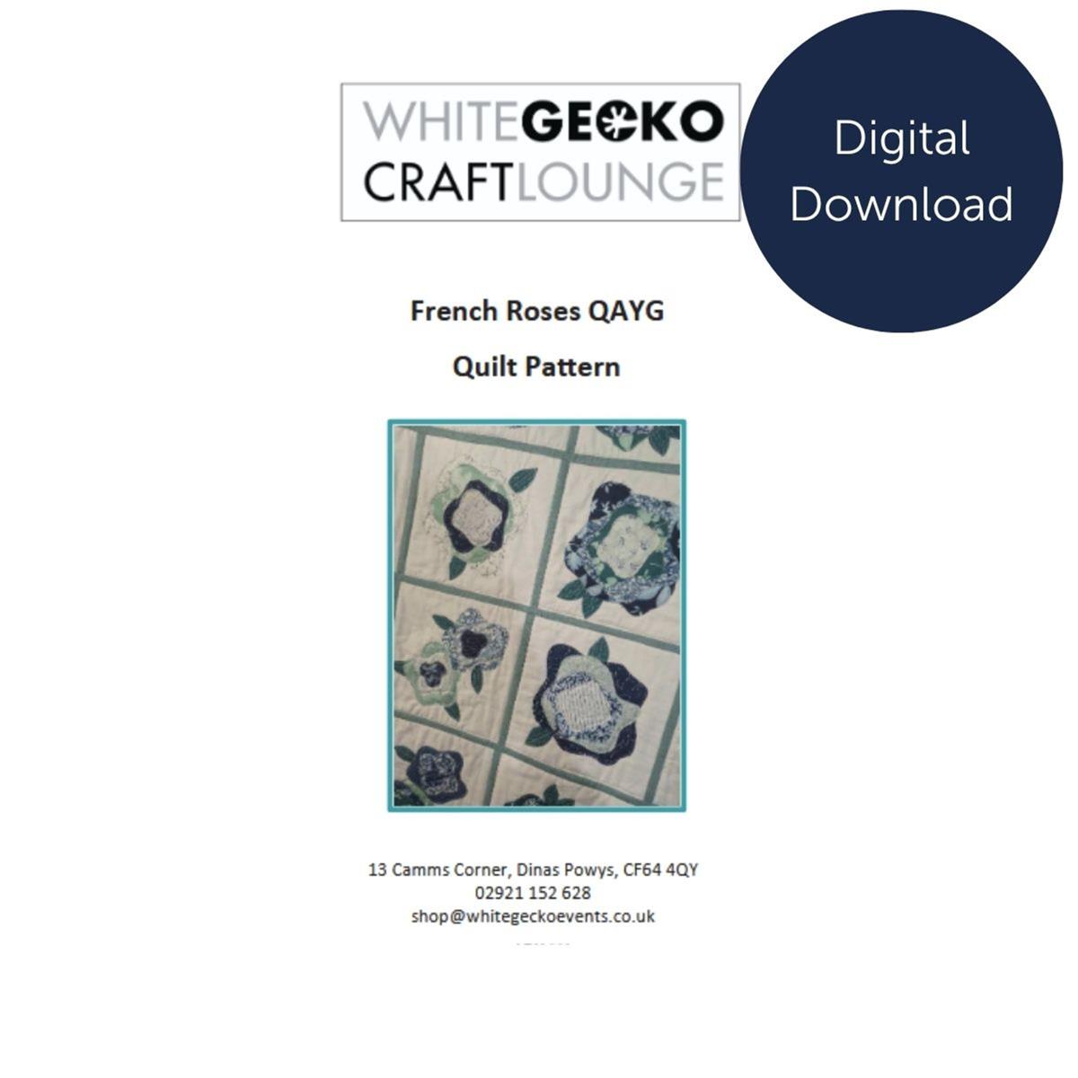 White Gecko French Rose Quilt Pattern Digital Download | SewingStreet