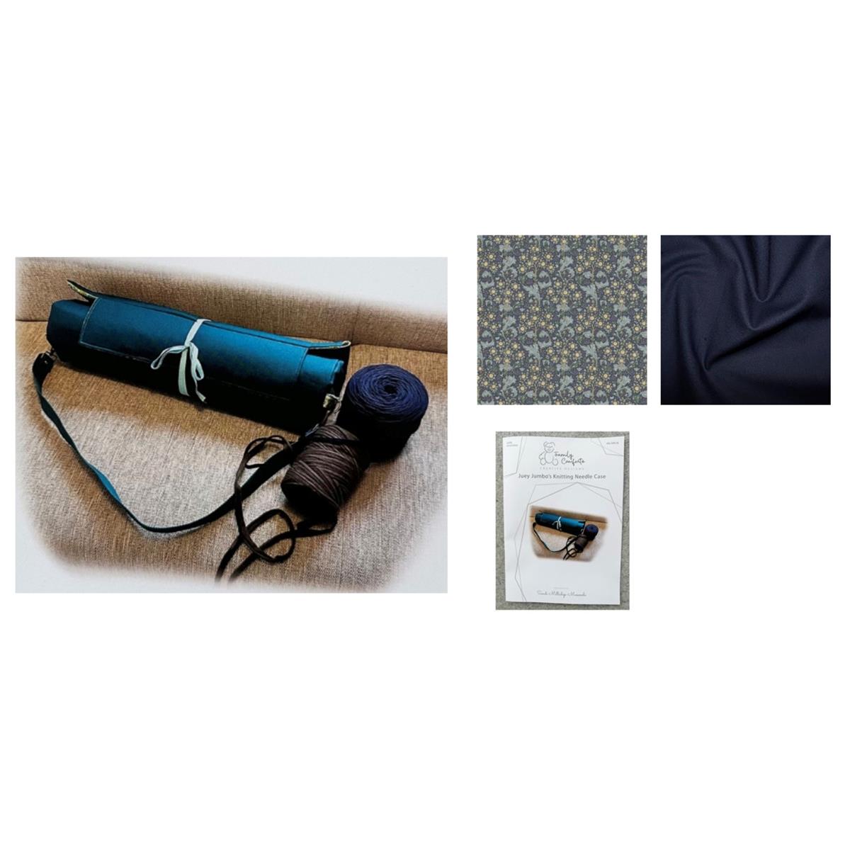 Family Comforts Juey Jumbo William Morris Navy Knitting Needle Case Kit ...