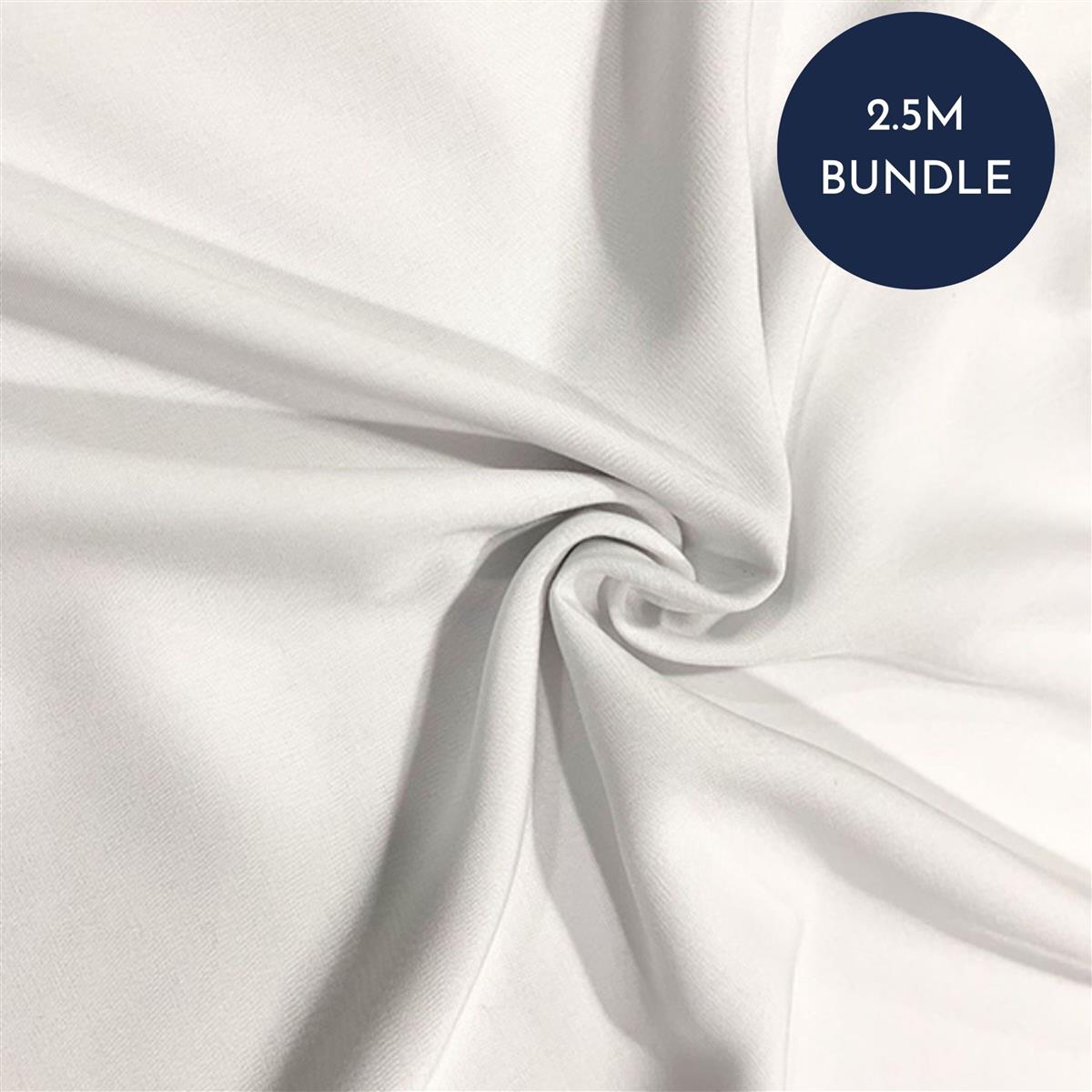 Viscose Poplin Plain White Fabric Bundle (2.5m) | SewingStreet