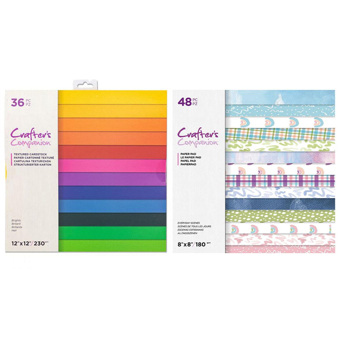 Crafter's Companion Textured Bights & Everyday Scenes Paper Pad Bundle ...