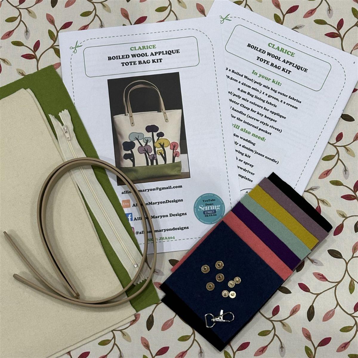 Allison Maryon's Clarice Boiled Wool Applique Bag Kit: Instructions ...