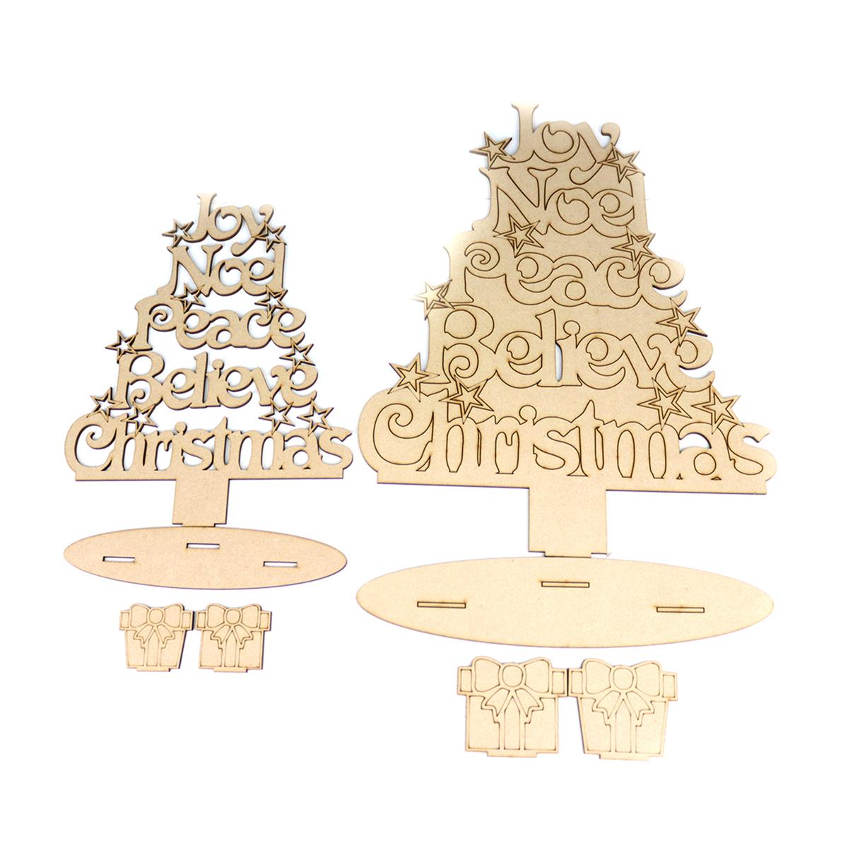MDF Christmas Tree bundle, comes in 2 sizes, 285mm and 385mm tall ...