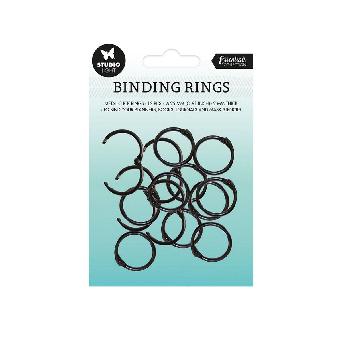 SL Binding Click Rings Black Essentials, 12Pcs | HobbyMaker