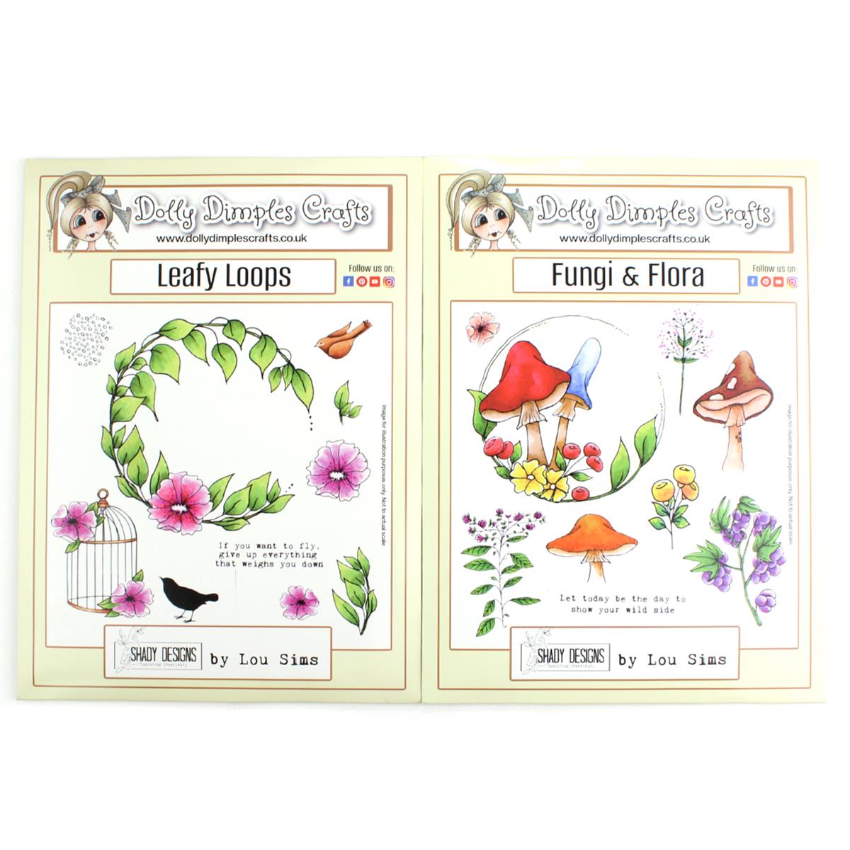Dolly Dimples - A5 Stamp Bundle - Leafy Loops, Fungi & Flora | HobbyMaker