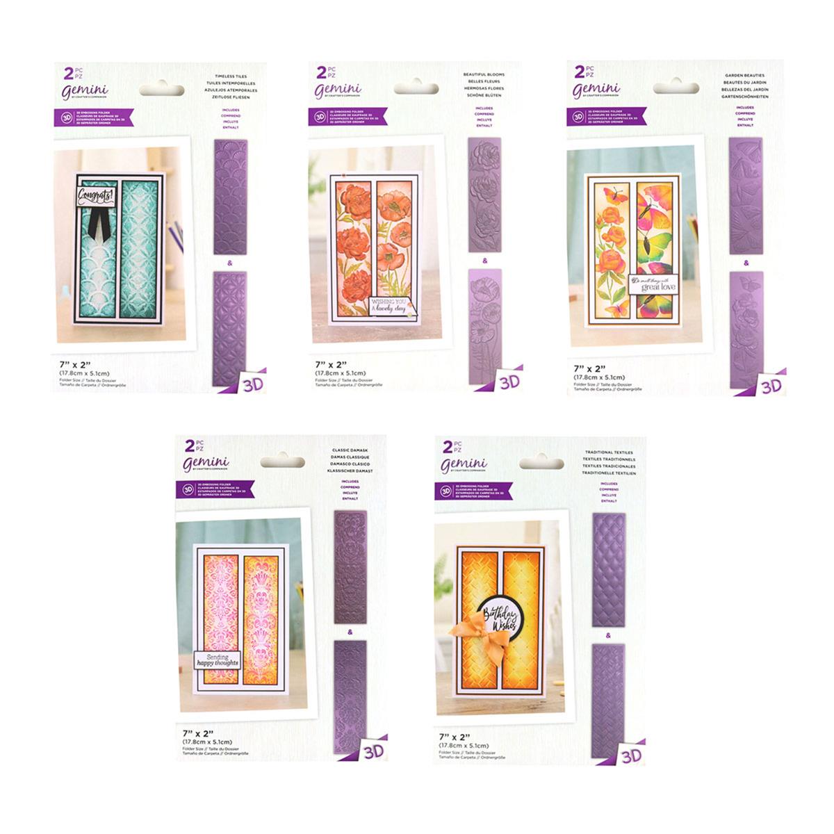 Gemini 3D Panel Embossing Folders 10PC Collection - Beautiful Blooms ...